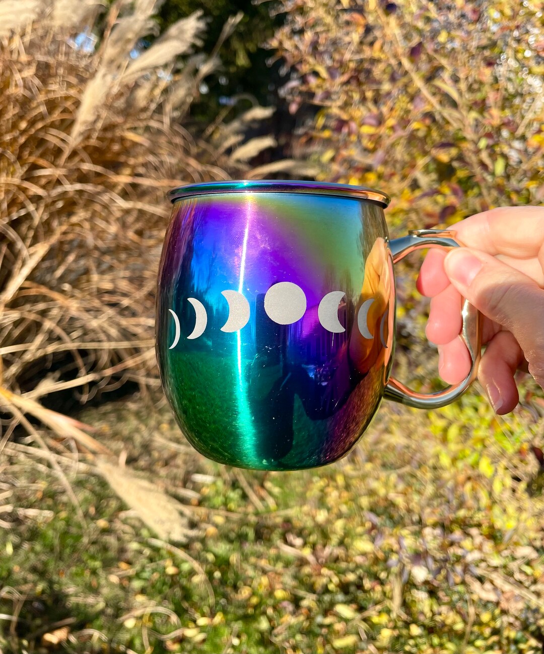 Moon Phases Rainbow Moscow Mule Mug - Etsy