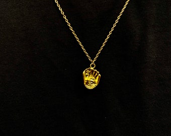 Gold Baseball Glove Necklace - Etsy