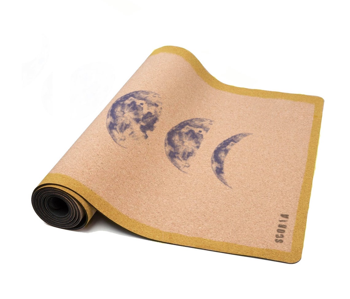 Moon Phases Cork Yoga Mat by Scoria | 100% Natural & Non-toxic | 4.5mm ...