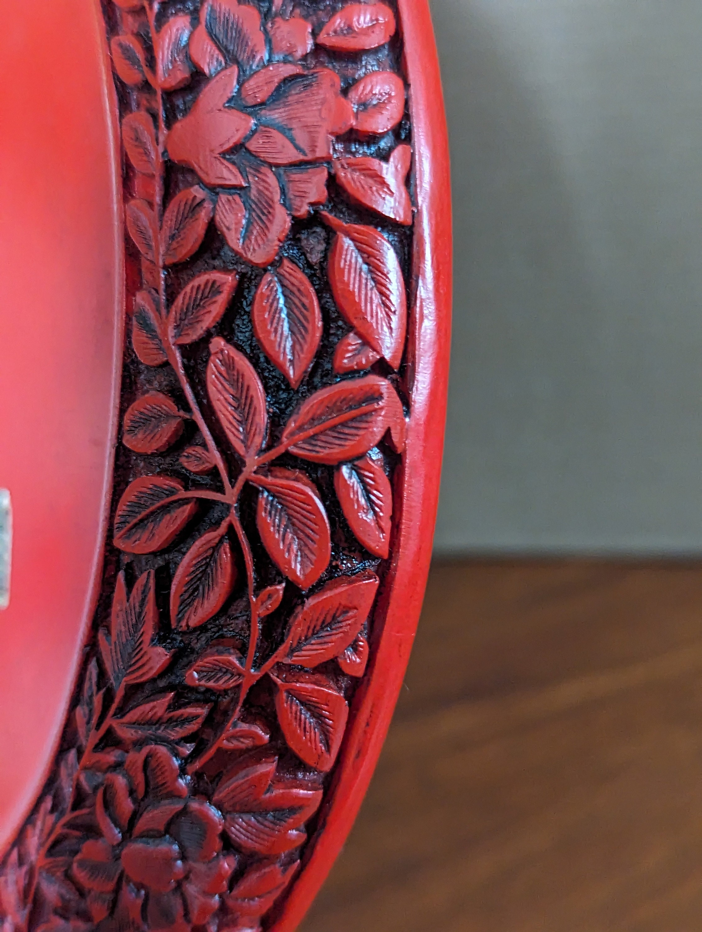 Cinnabar Dragon Phoenix Plate - Etsy