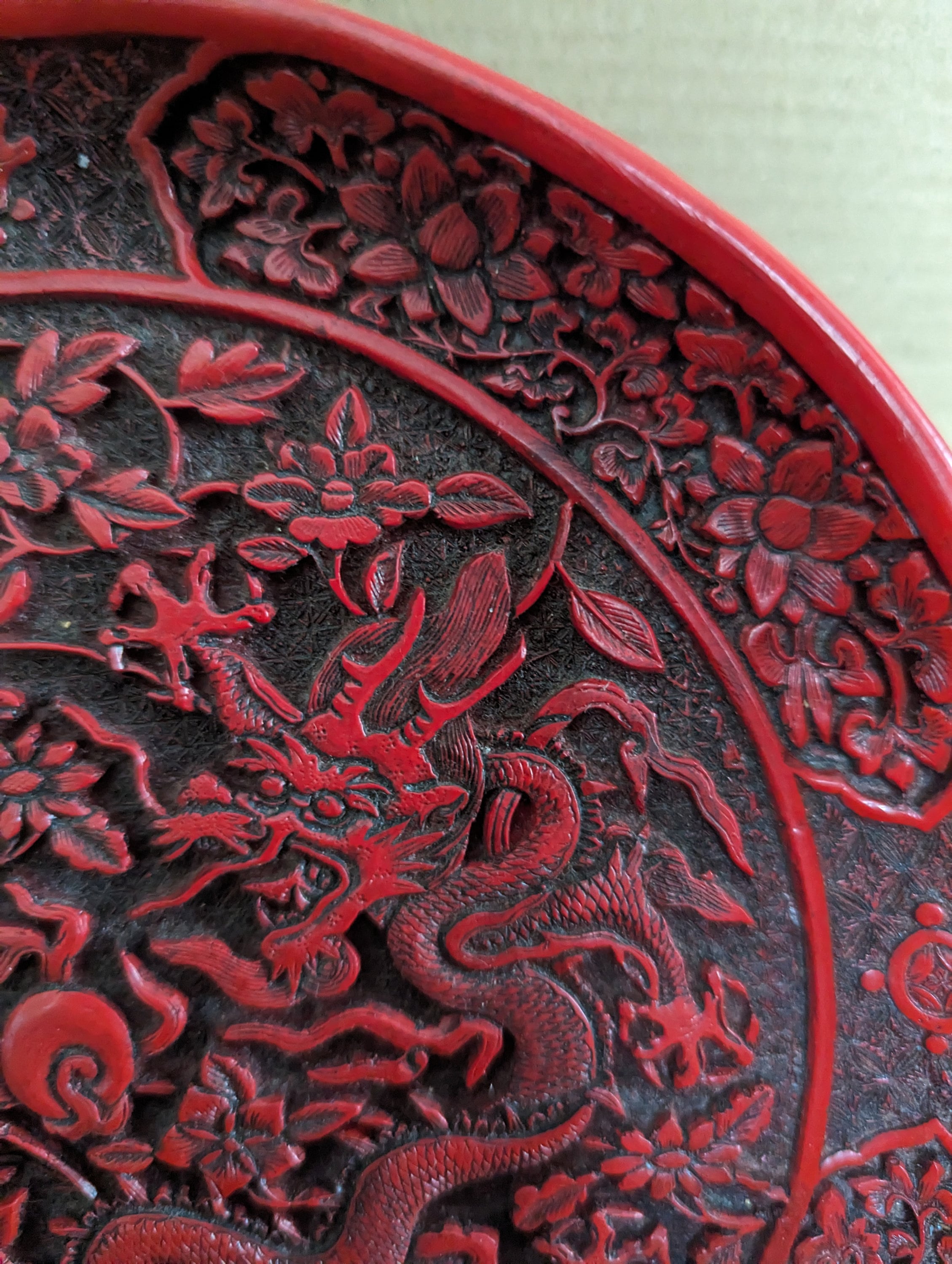 Cinnabar Dragon Phoenix Plate - Etsy