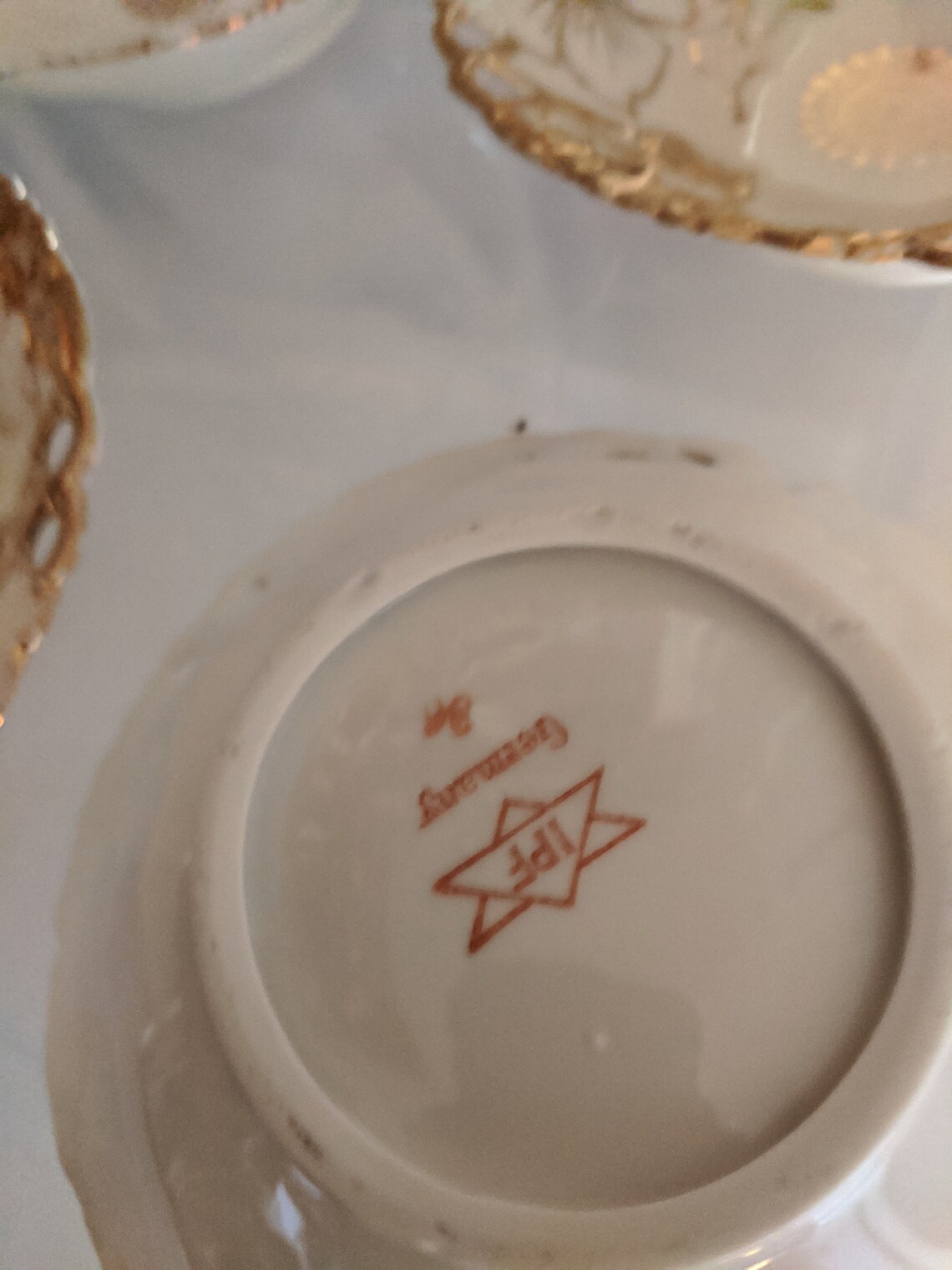 6 Gold Trimmed Dessert Bowls IPF Germany - Etsy