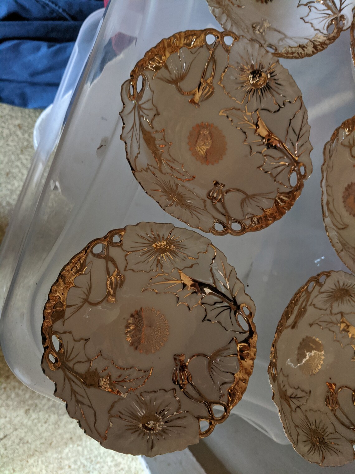 6 Gold Trimmed Dessert Bowls IPF Germany - Etsy