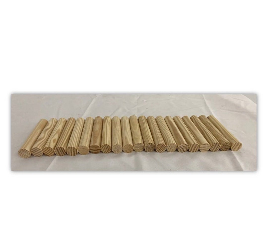 20 Pine Wood Dowel Rods 7/8” X 6" Unfinished Crafts Cakes Woodworking ...
