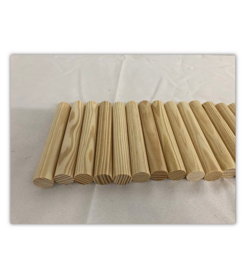 20 Pine Wood Dowel Rods 7/8” X 6" Unfinished Crafts Cakes Woodworking ...