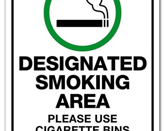 Smoking Area Sign | Etsy