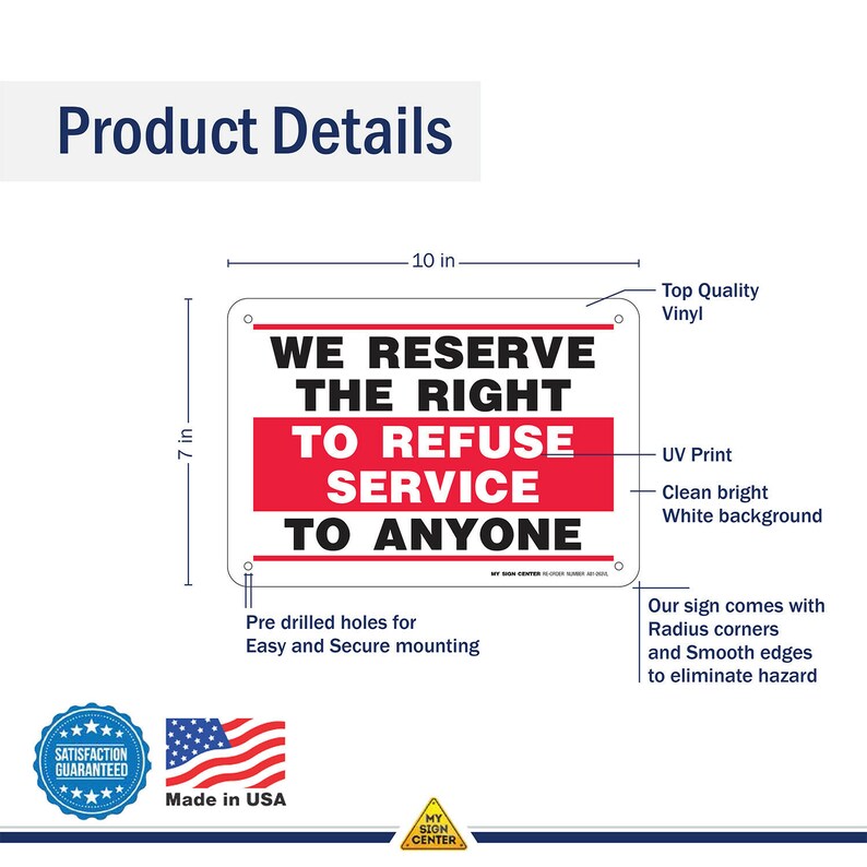 We Reserve The Right To Refuse Service To Anyone Decal Sign Etsy Ireland