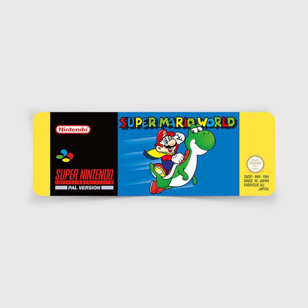 SNES Label: Super Mario World - Etsy