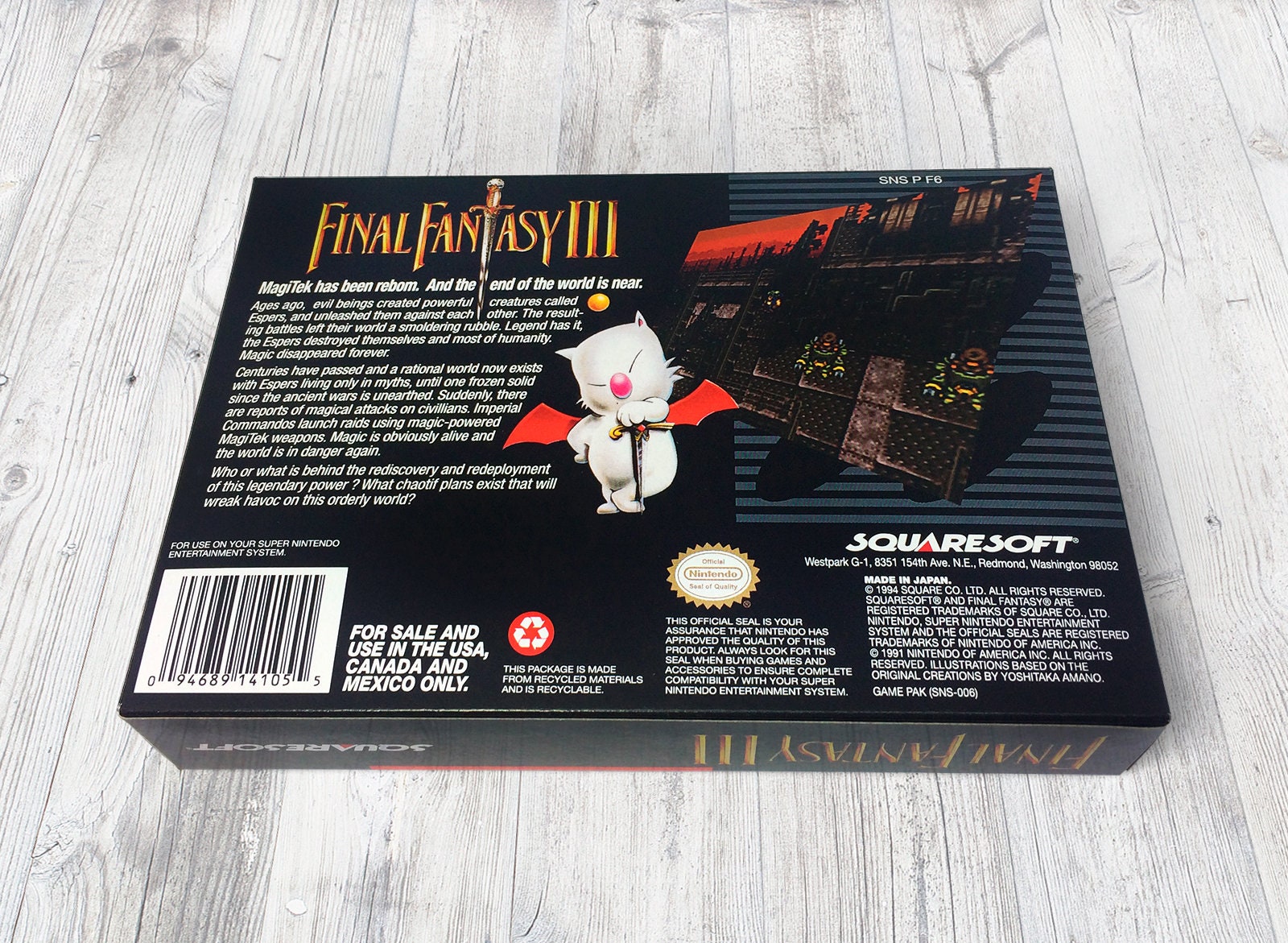 SNES Box: Final Fantasy III USA | Etsy