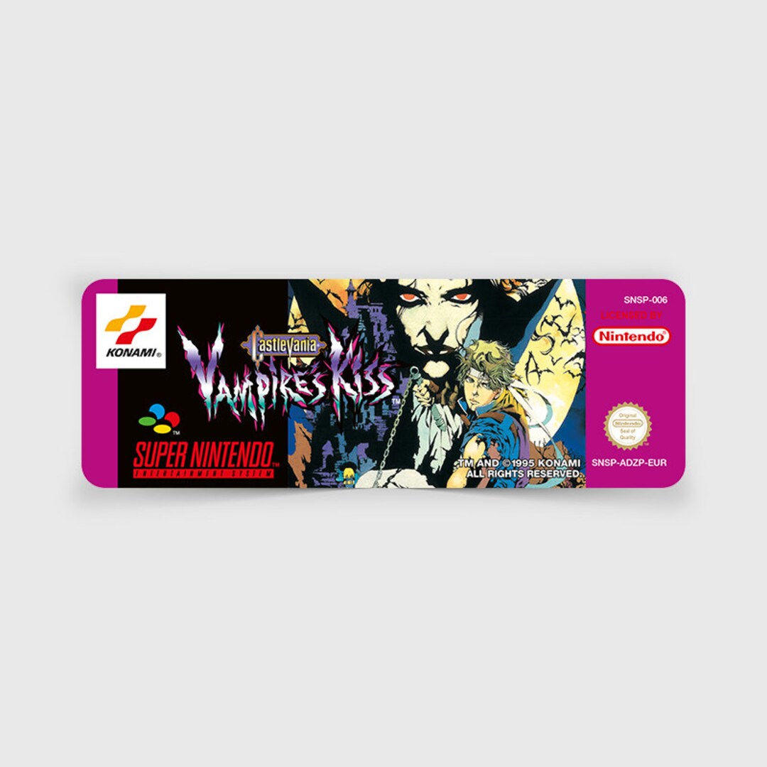 SNES Label: Castlevania Vampire's Kiss - Etsy Australia