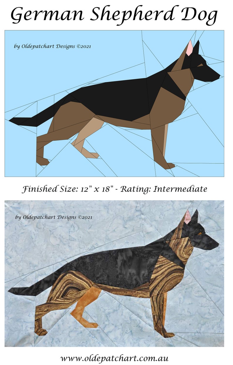 German Shepherd Dog Foundation Paper Piecing Pattern - Etsy