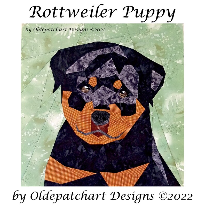 Rottweiler Puppy Foundation Paper Piecing Pattern - Etsy