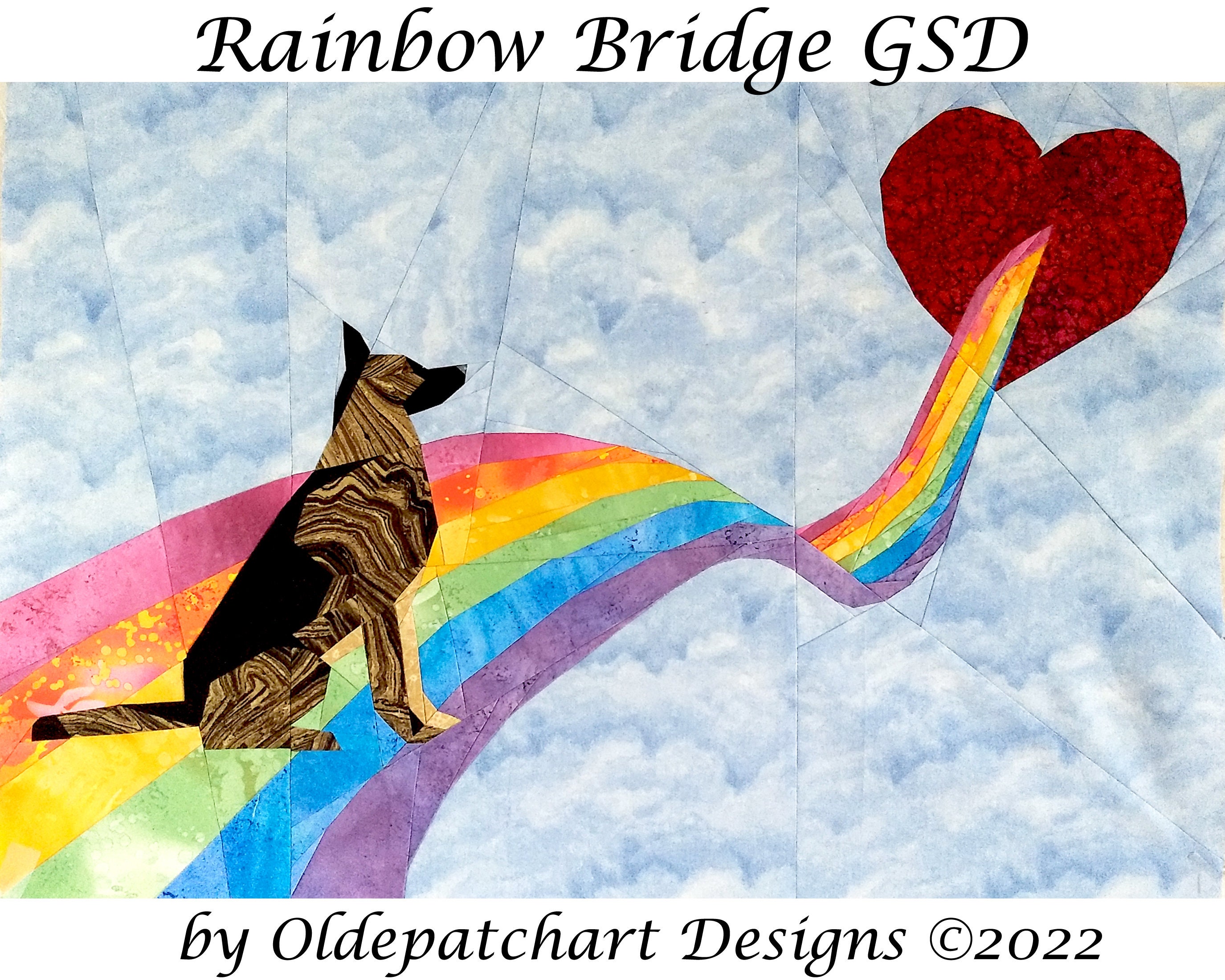 Rainbow Bridge GSD Foundation Paper Piecing Pattern - Etsy Australia