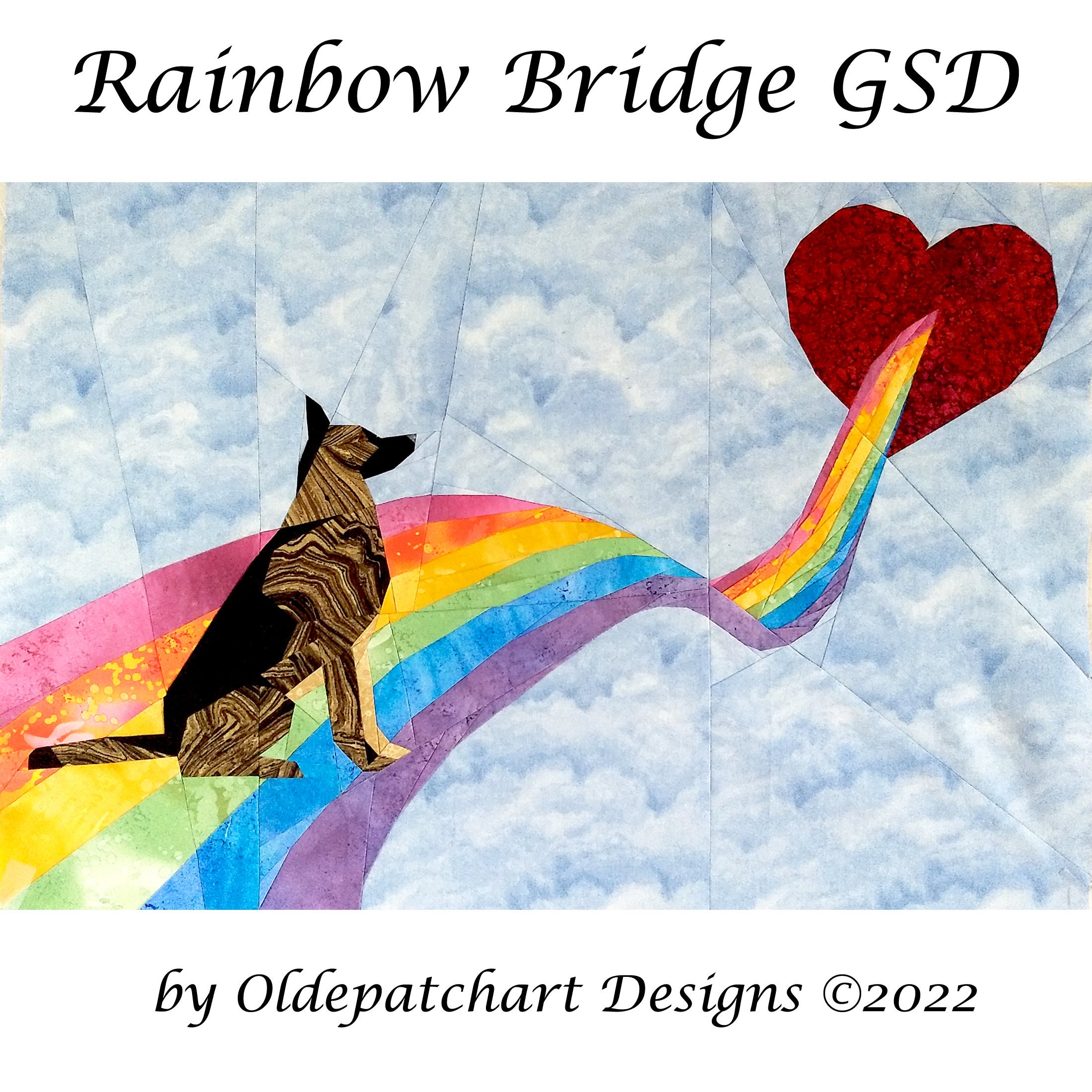 Rainbow Bridge GSD Foundation Paper Piecing Pattern - Etsy Australia