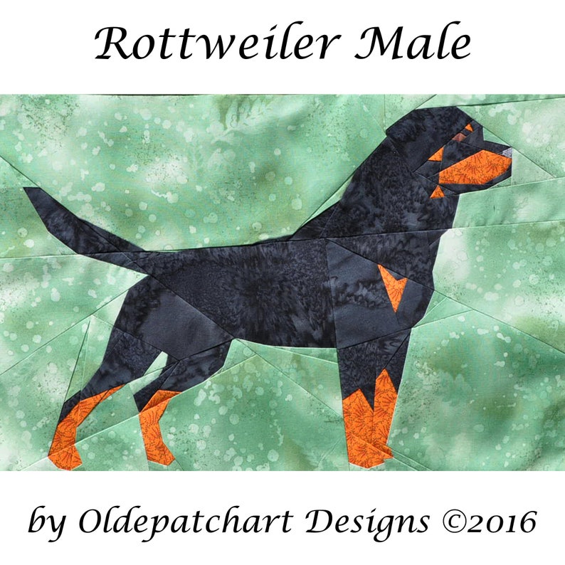 Rottweiler Male Foundation Paper Piecing Pattern - Etsy