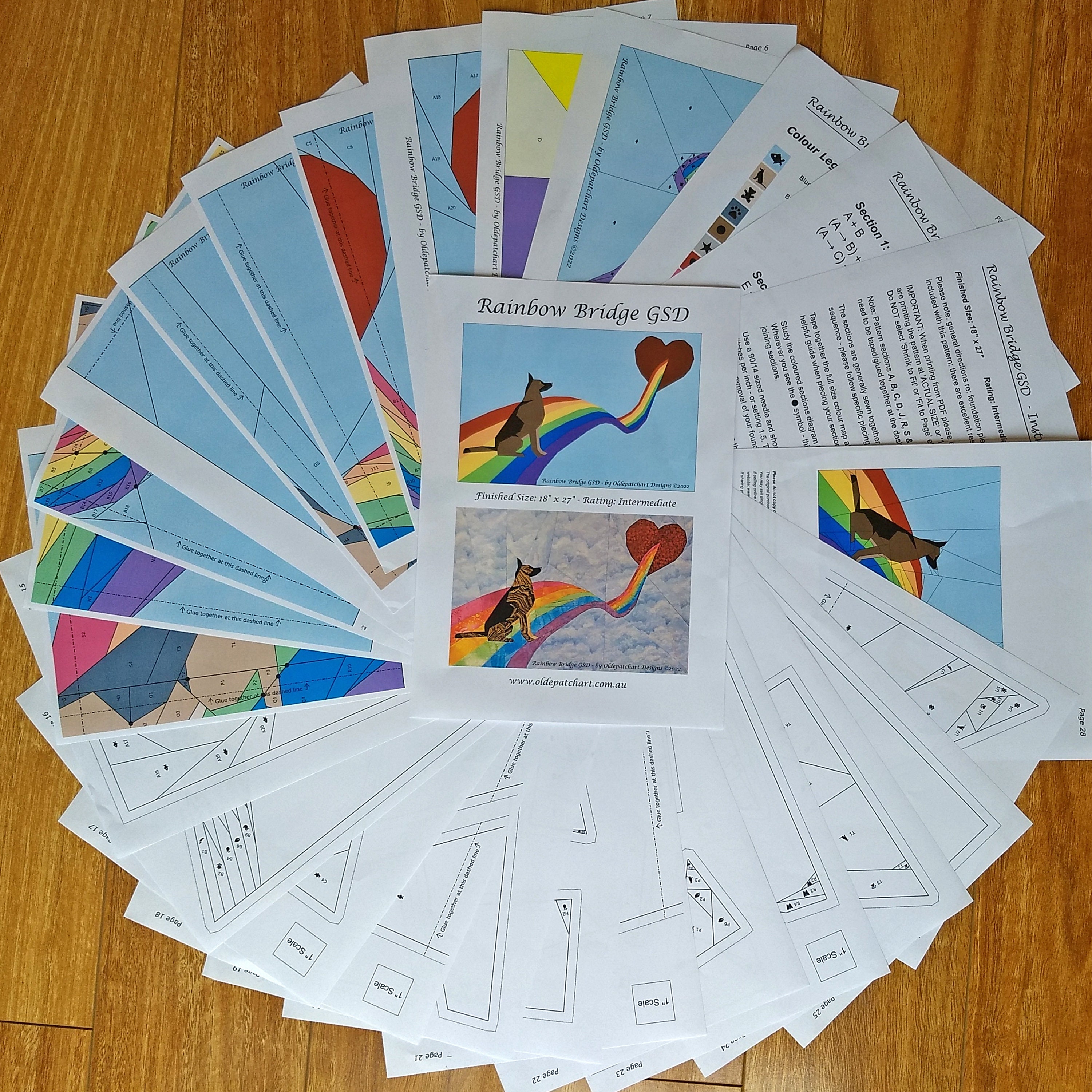Rainbow Bridge GSD Foundation Paper Piecing Pattern - Etsy Australia