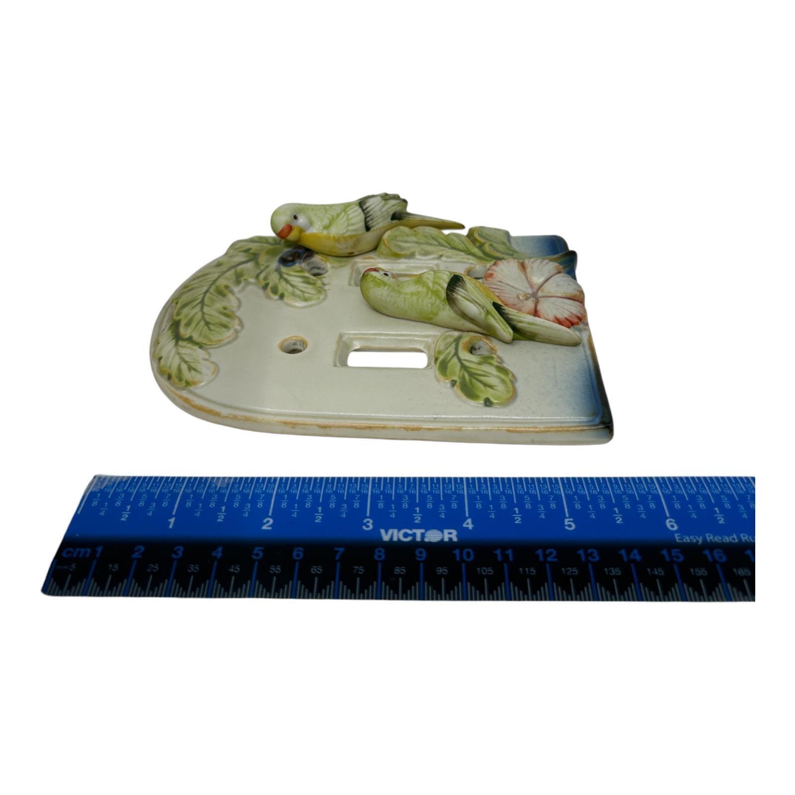 Takahashi Porcelain Double Switch Plate Tropical Parrots Birds 3D ...
