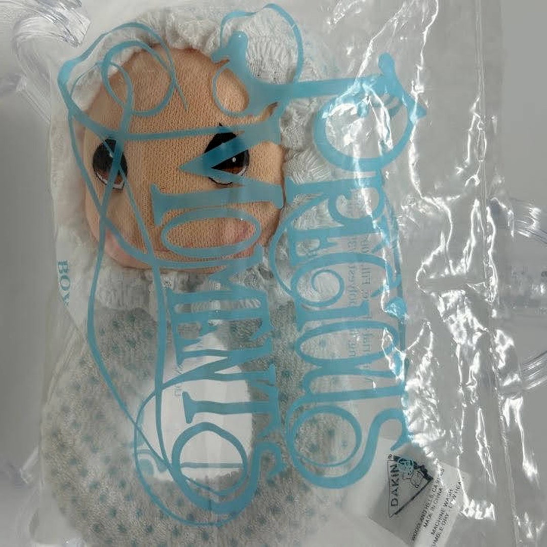 Precious Moments Blue Boy Terry Cloth Baby Toy Rattle Vintage Dakin ...