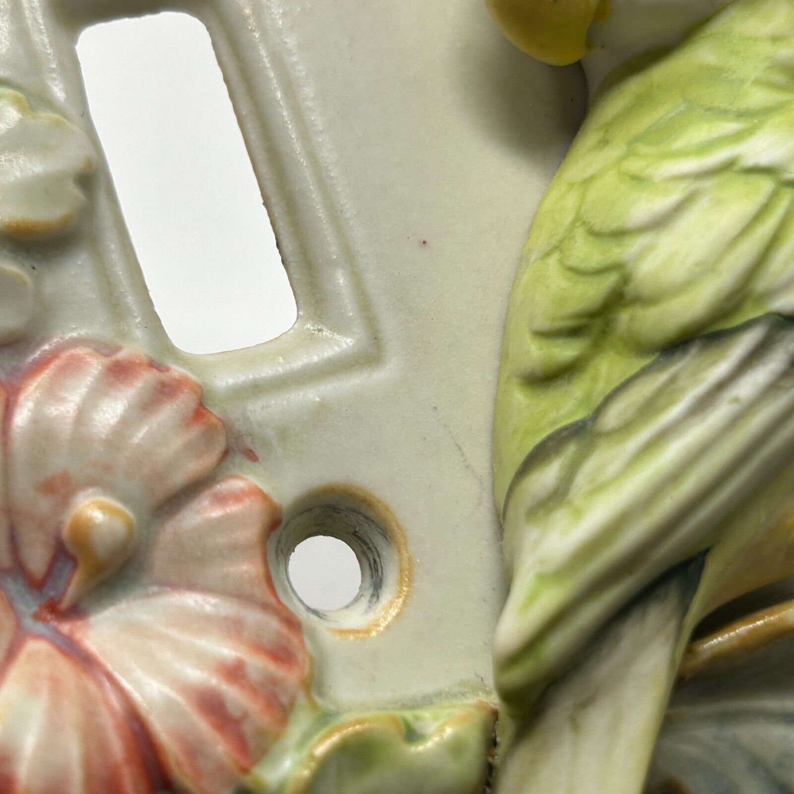 Takahashi Porcelain Double Switch Plate Tropical Parrots Birds 3D ...