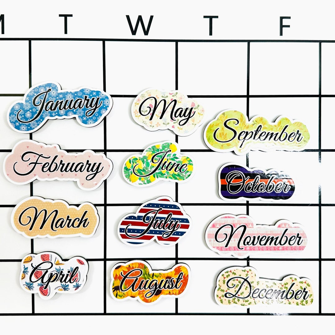 Months Magnets for Magnetic Calendar Whiteboard Magnets - Etsy