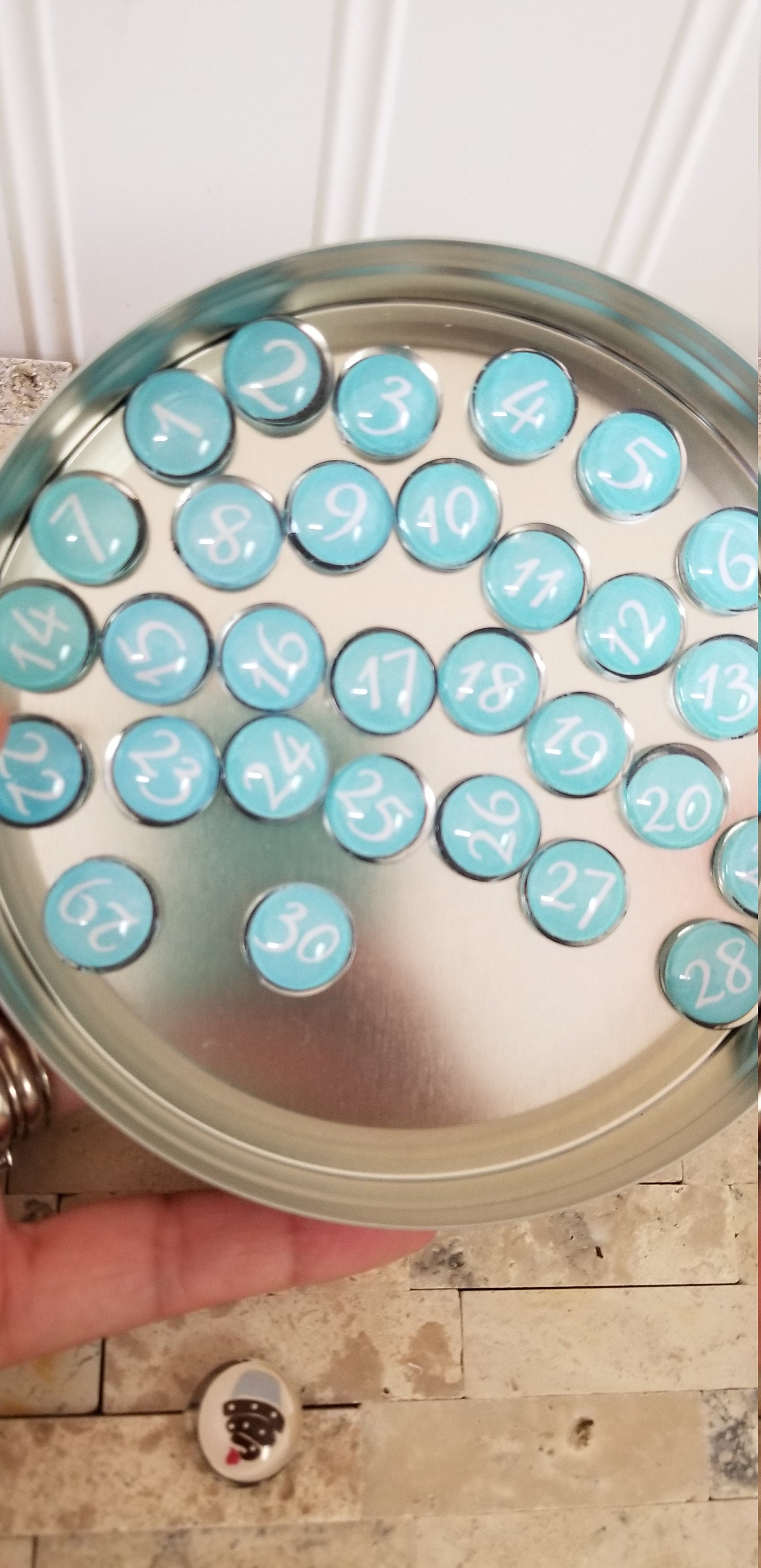 Teal Number Magnets: Glass Calendar Magnets - Etsy