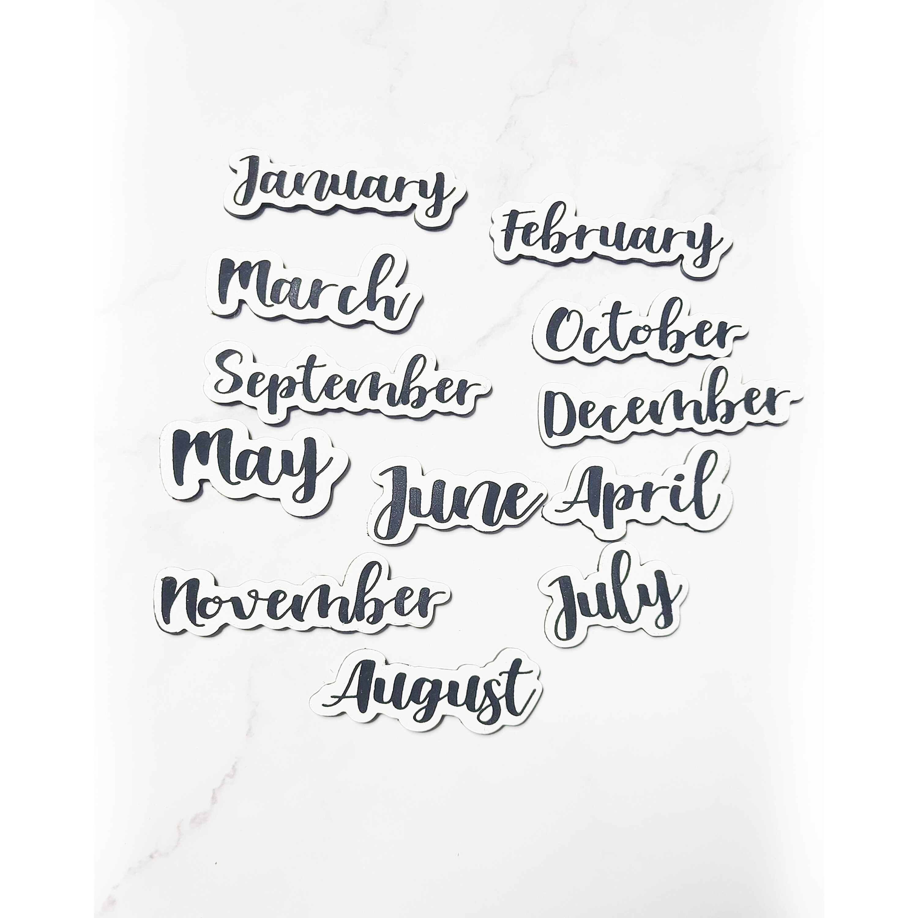 Large Magnets Months for Calendar Black and White Planner Months - Etsy