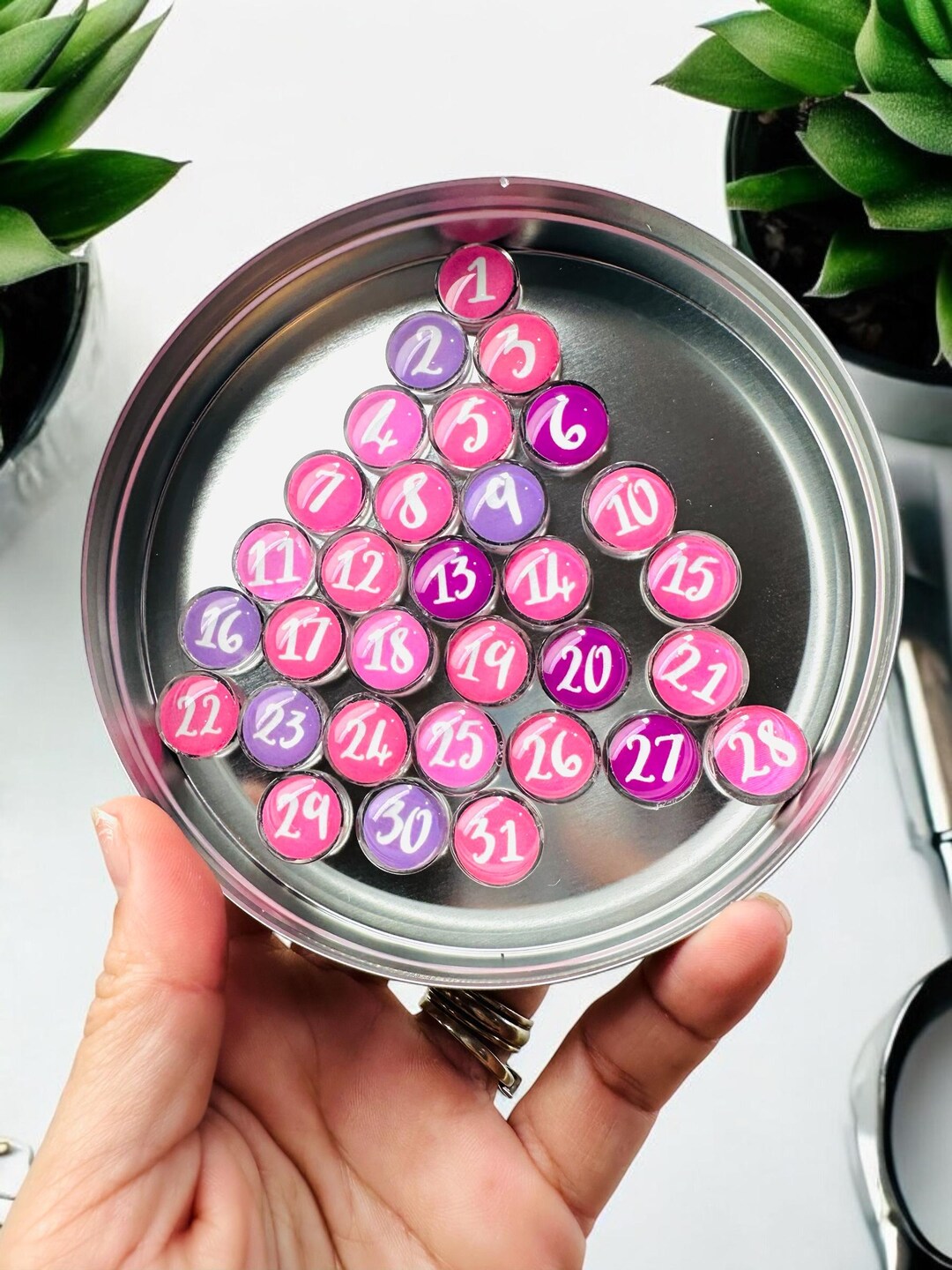 Pink Calendar Number Magnets Set Form Wall Magnetic Calendar - Etsy