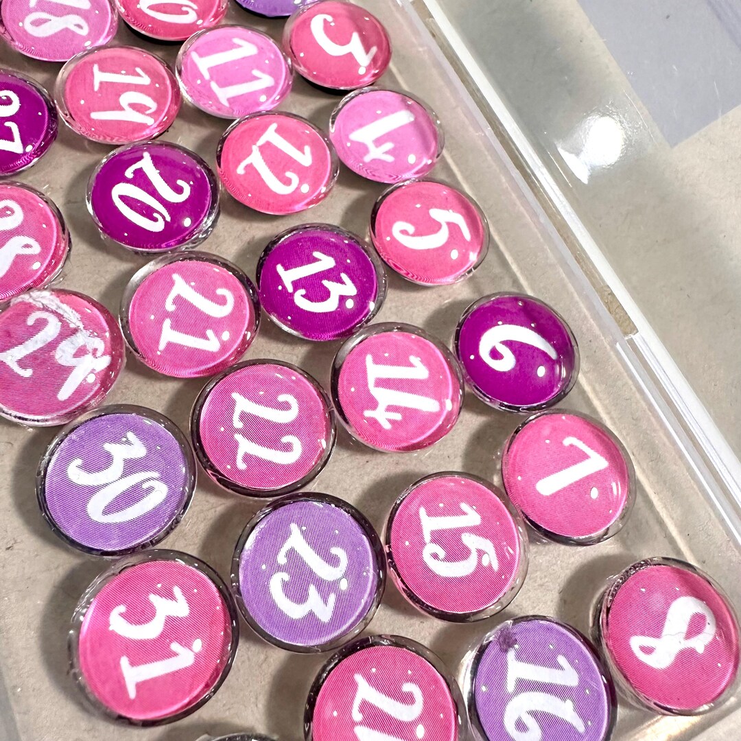 Pink Calendar Number Magnets Whiteboard Magnets - Etsy