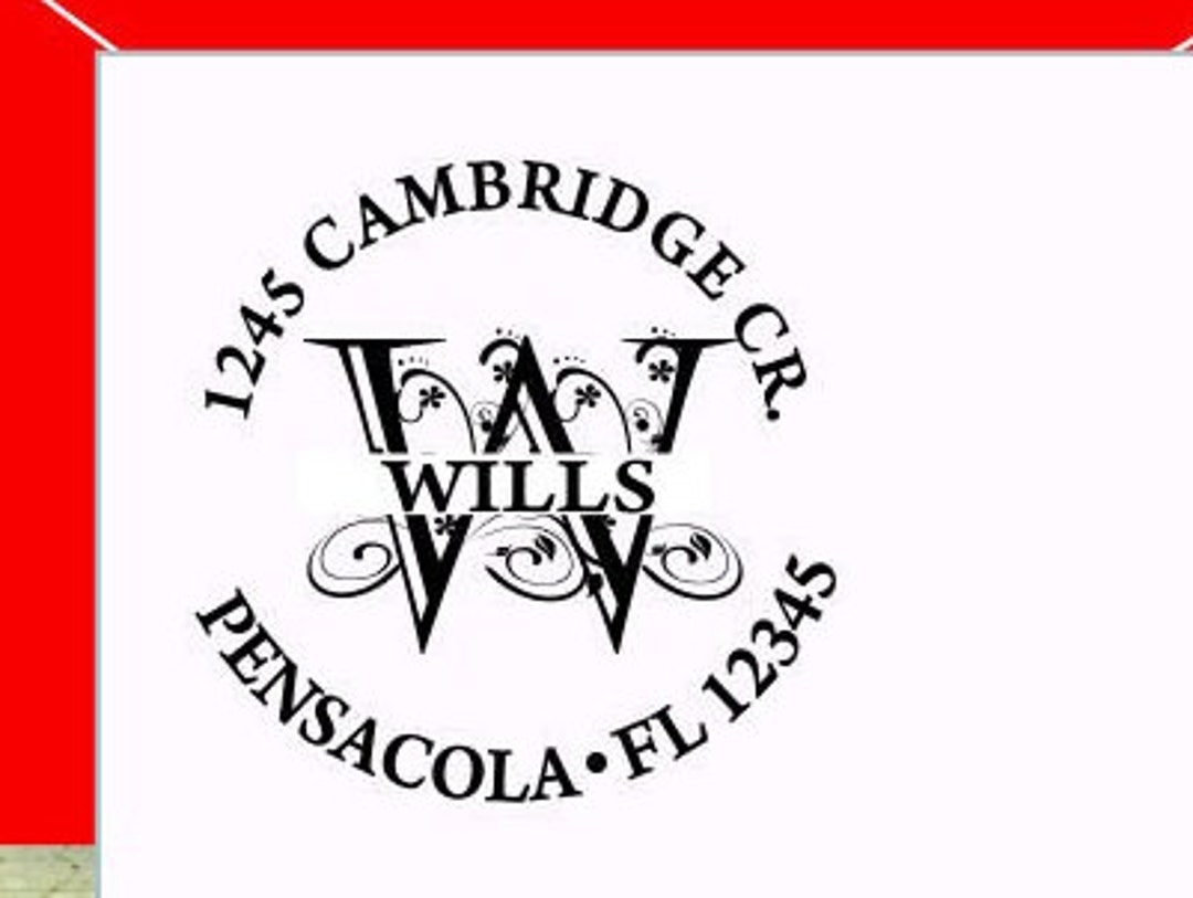 Personalized Family Stamp Monogram Round Self Ink Return Address Stamp ...