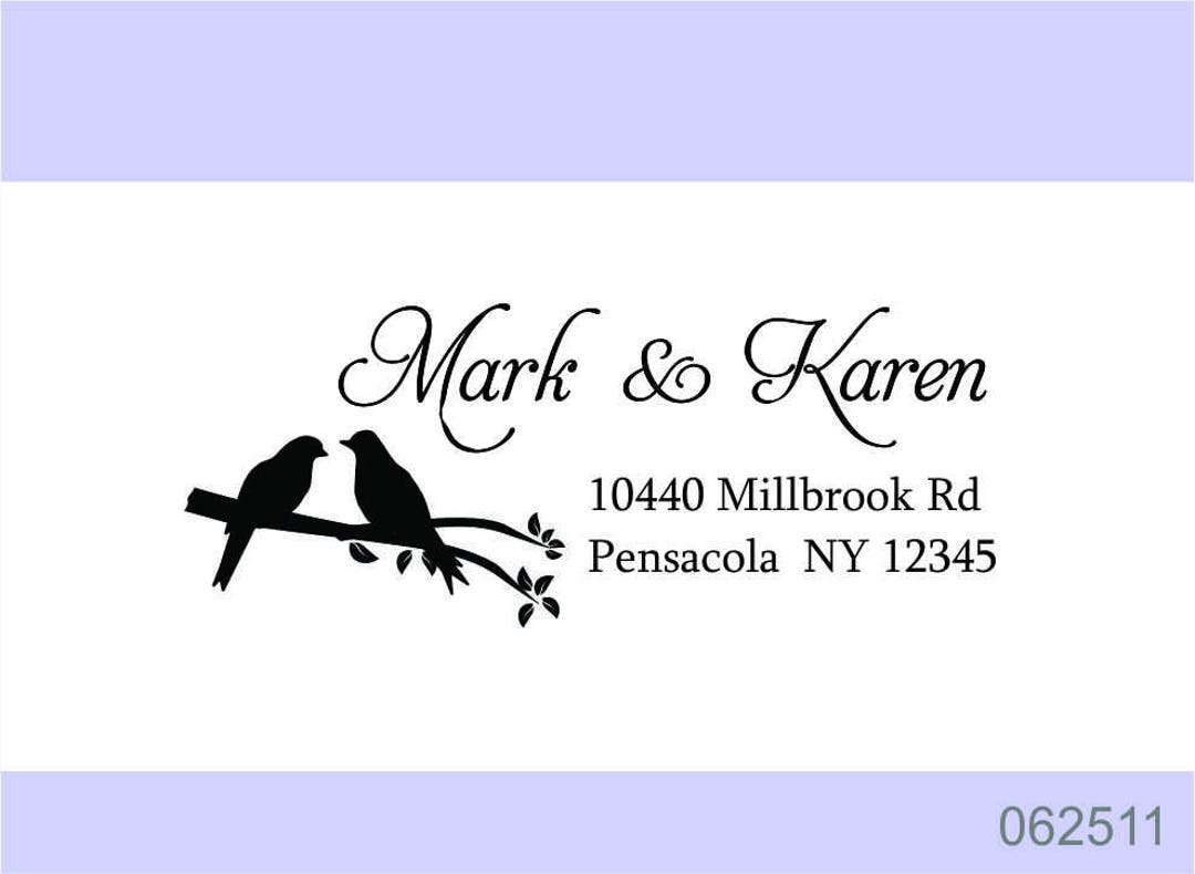 Family Return Address Stamp Birds Rustic Personalized Address Stamp ...