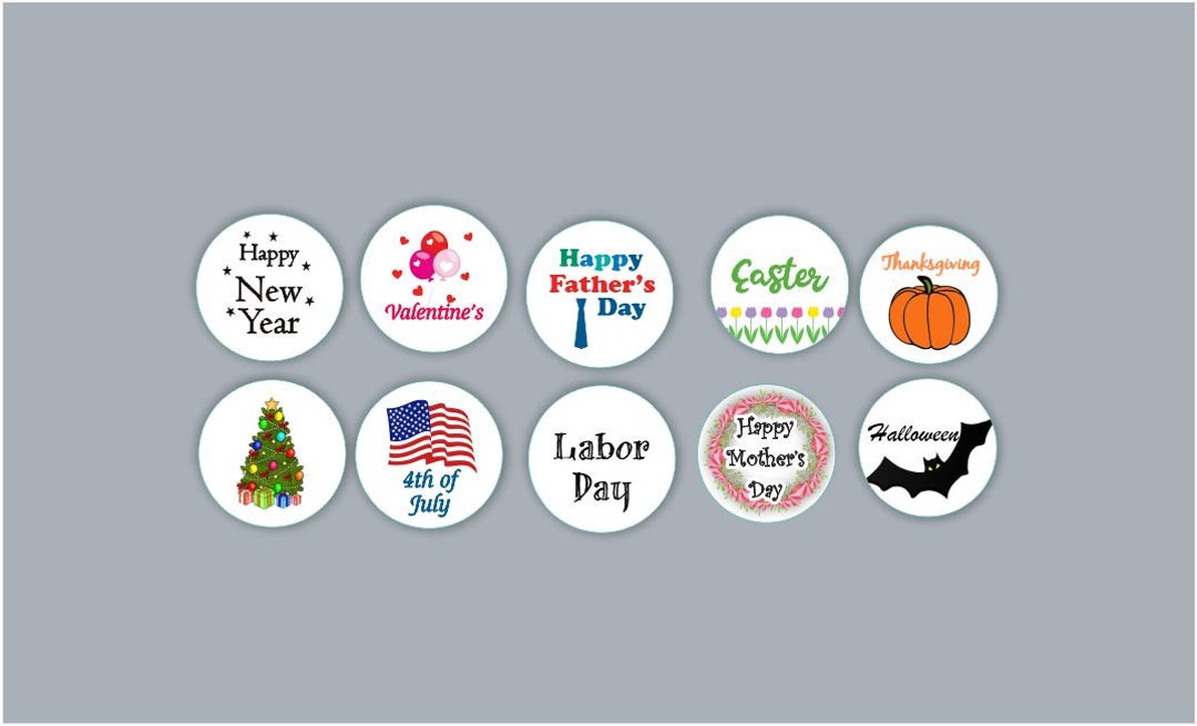 Holidays Calendar Magnets Glass Magnets for Magnetic Board or Wall ...