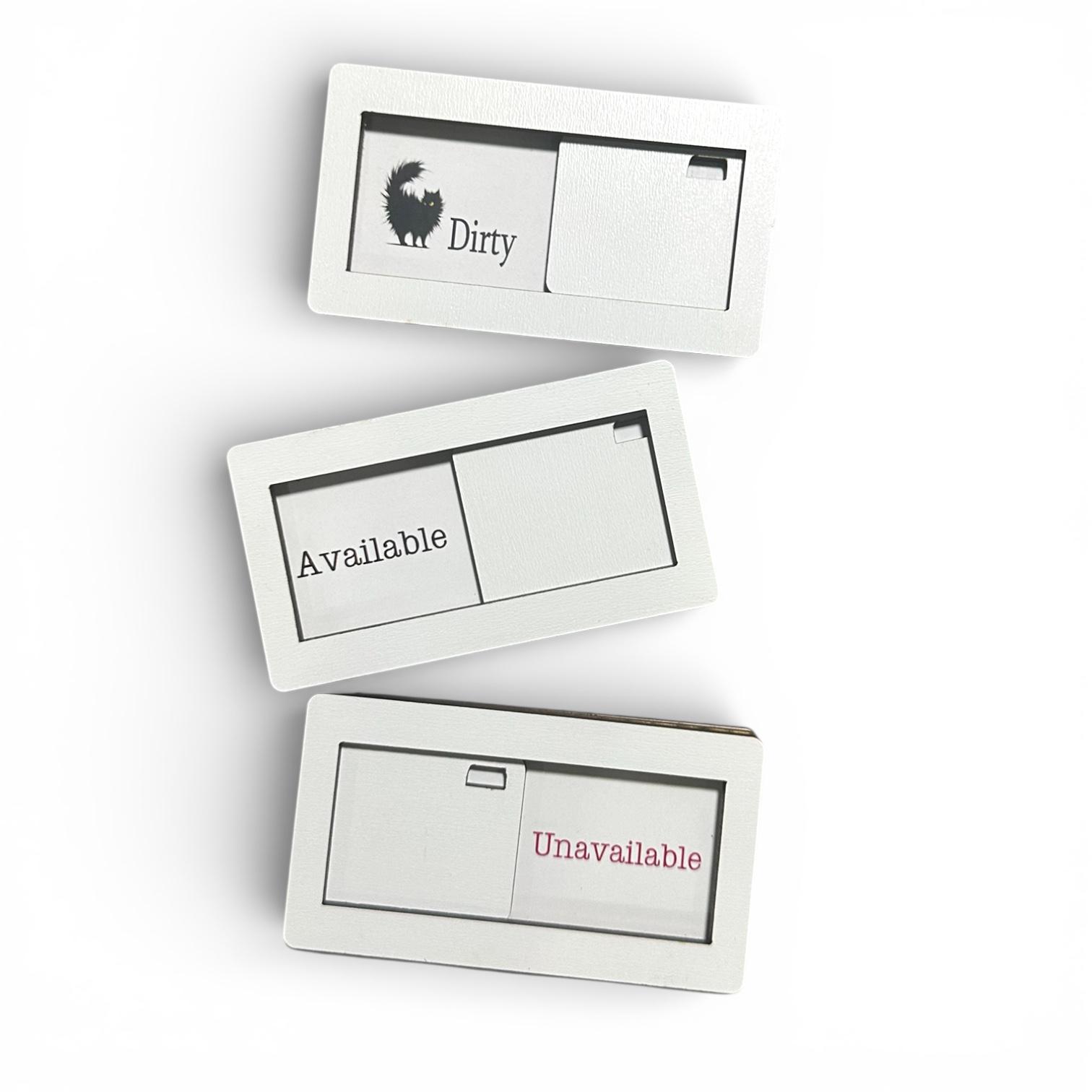 Sliding Door Sign: Available/unavailable Office Plaque (4x2.25 Inches ...