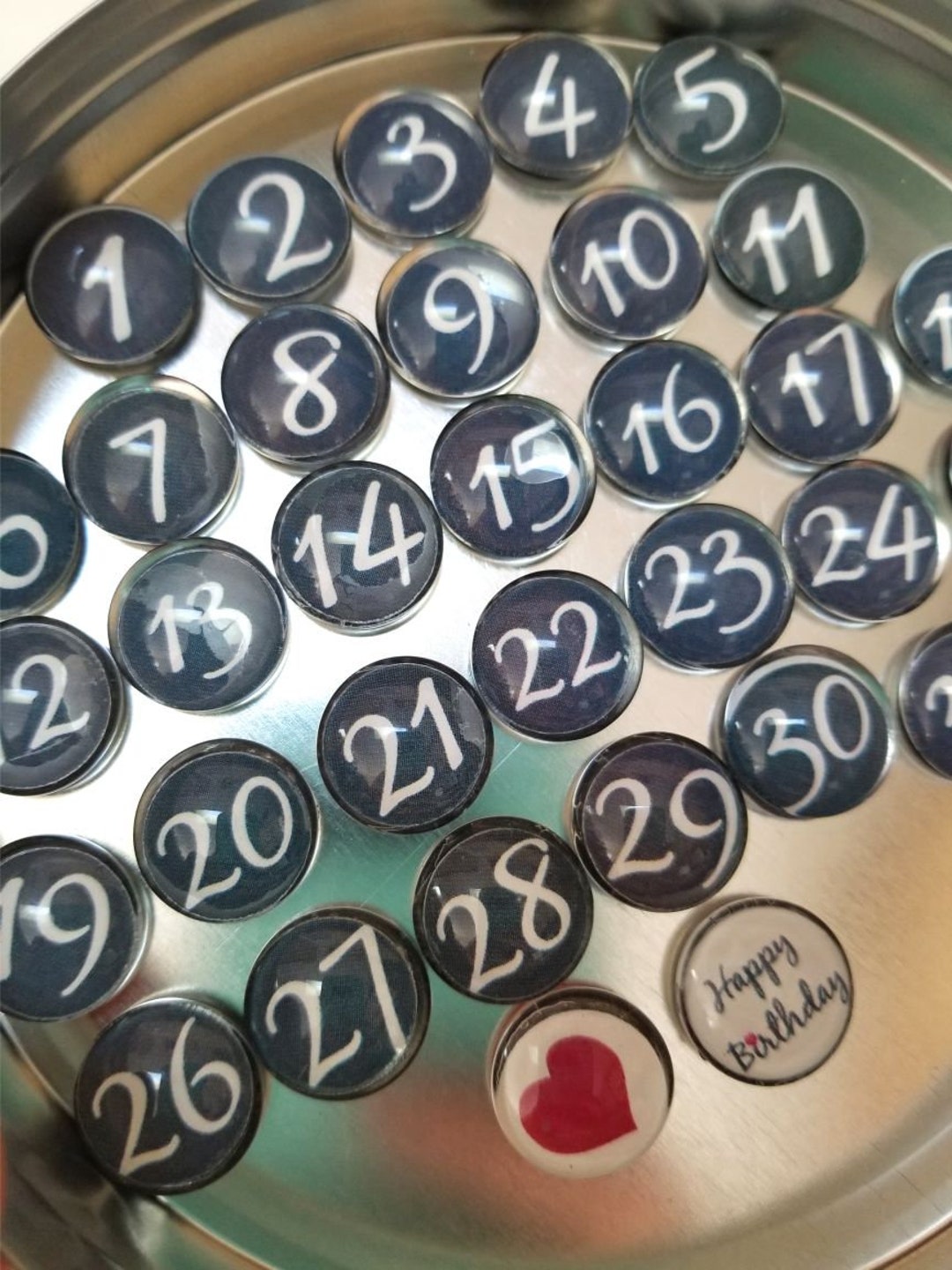 Magnetic Calendar Numbers – 1 to 31 | Glass Magnets for Monthly Wall or ...