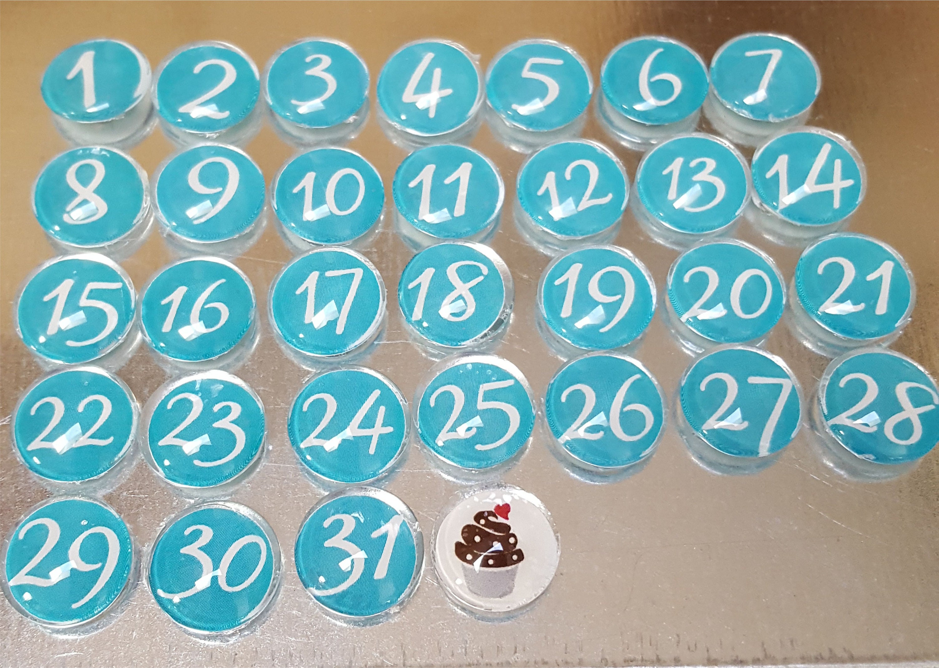 Teal Calendar Magnet Set – Numbers 1–31 Planner Accessories - Etsy