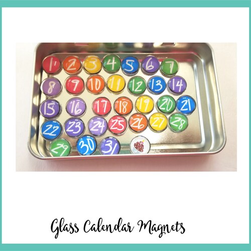 Glass Number Magnets Rainbow - Etsy