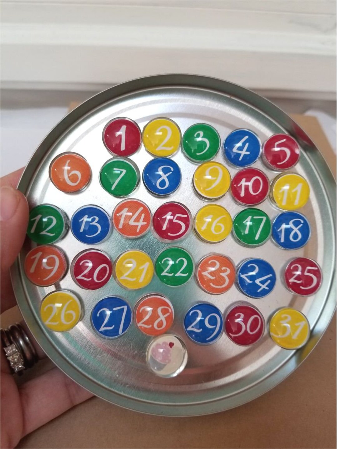 Number Magnets for Calendar Rainbow Glass Magnets - Etsy