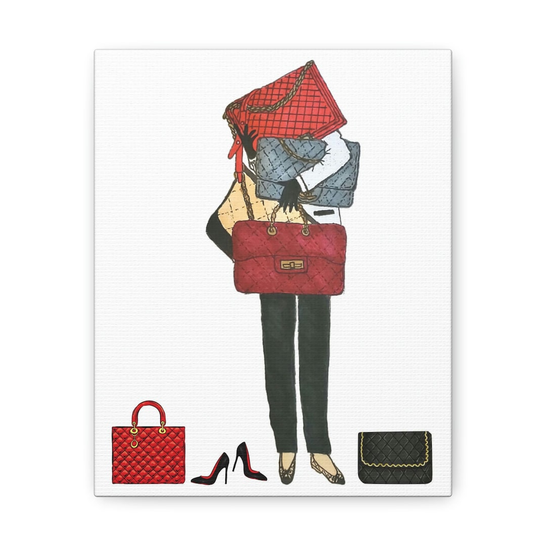 Handbag Art Print Fashion Bag Art With Canvas Print Backing - Ready to ...