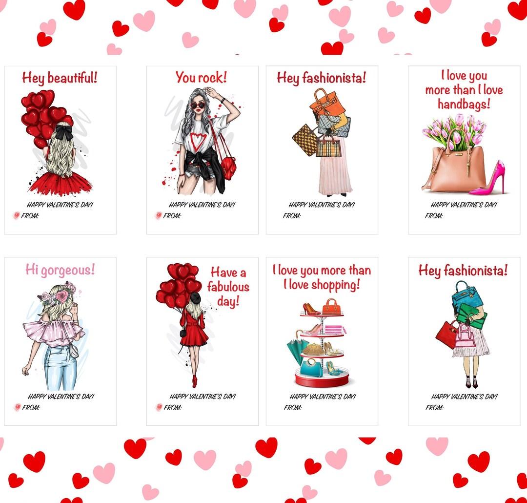 Printable Fashion Valentines Card | Galentines Digital Download ...
