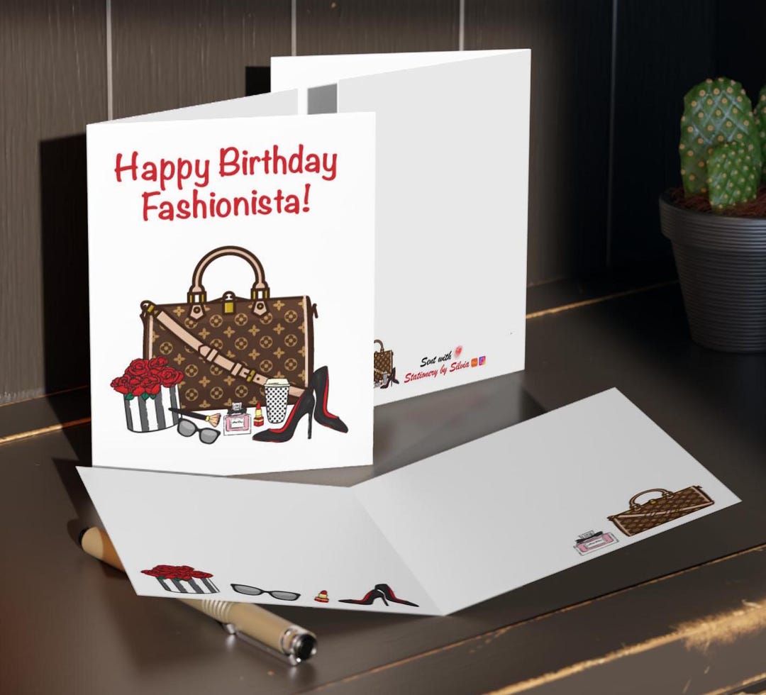 Printable Fashion Handbag Birthday Card | Digital Download Cute ...