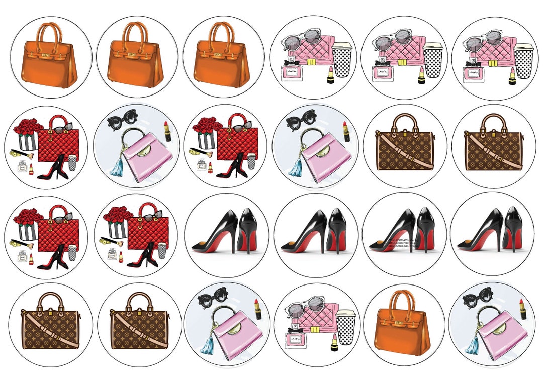 X48 Fashion Handbag Shoes Stickers Set | Purse Bag Scrapbook Sticker ...