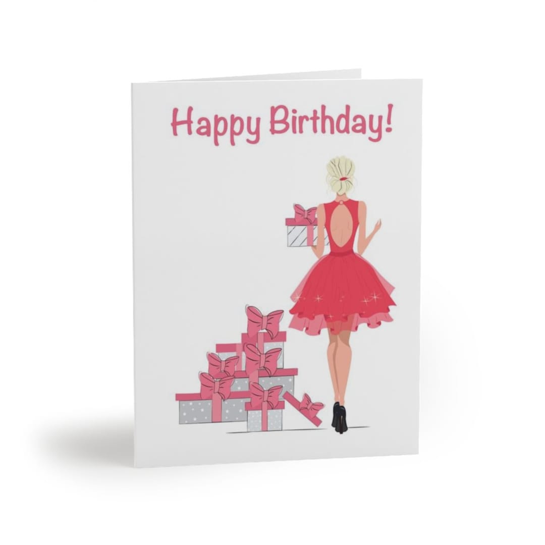 Fashion Girl Birthday Card Fashionista Presents Gifts Balloons Greeting ...