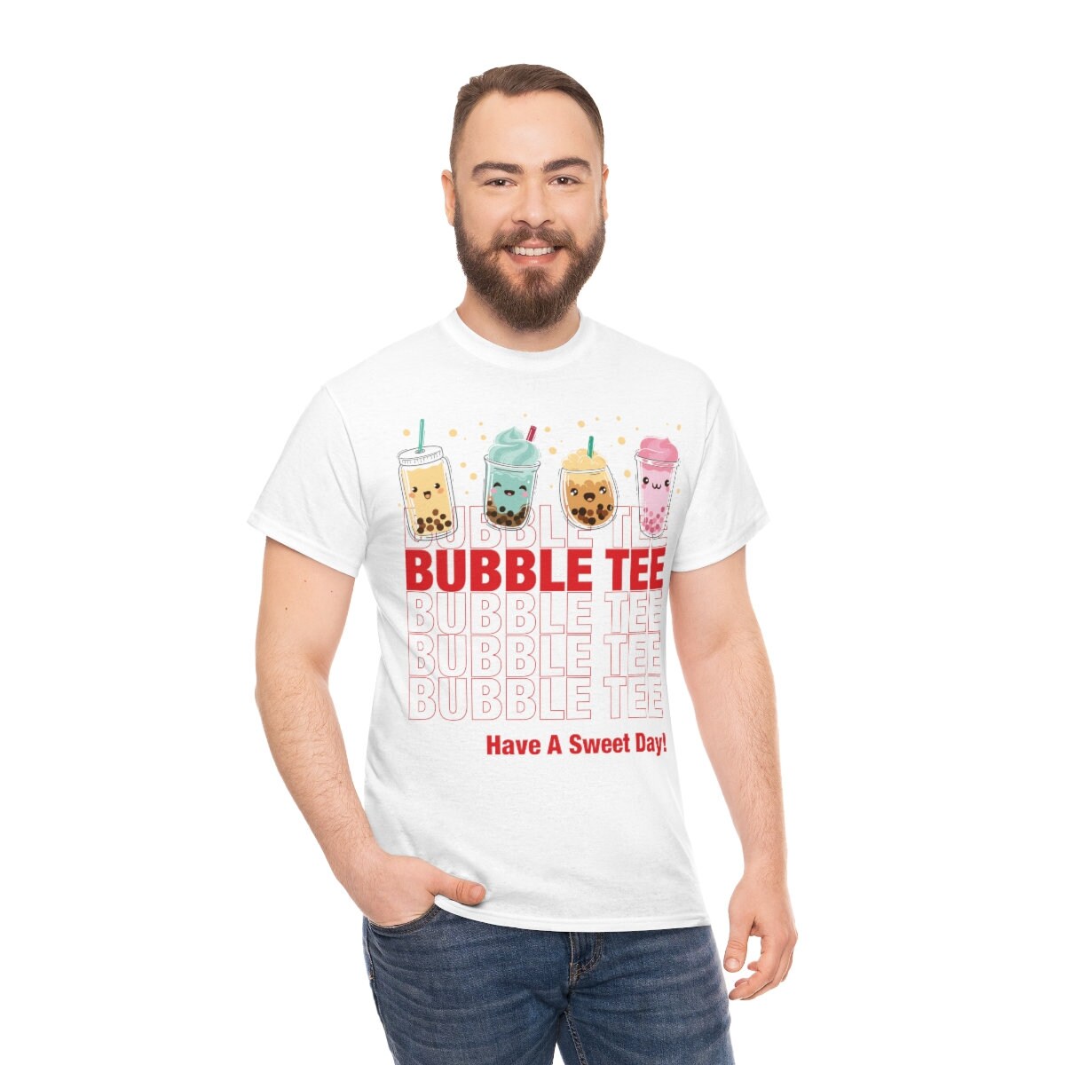 Bubble Tea Tee Shirt in Thank You Print and Best Teas Print in - Etsy