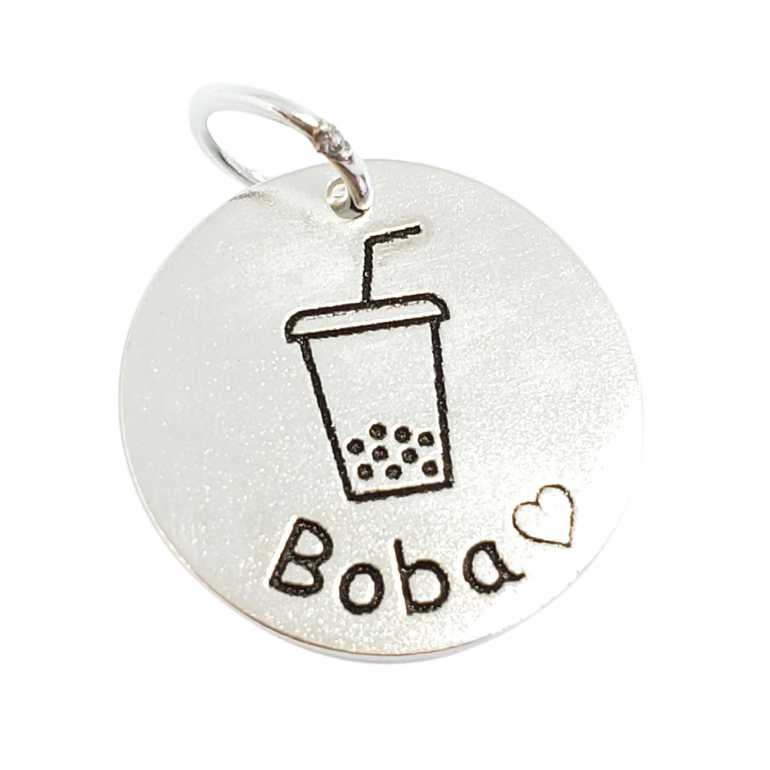 925 Sterling Silver Boba Necklace Bubble Tea Tapioca Milk Tea - Etsy