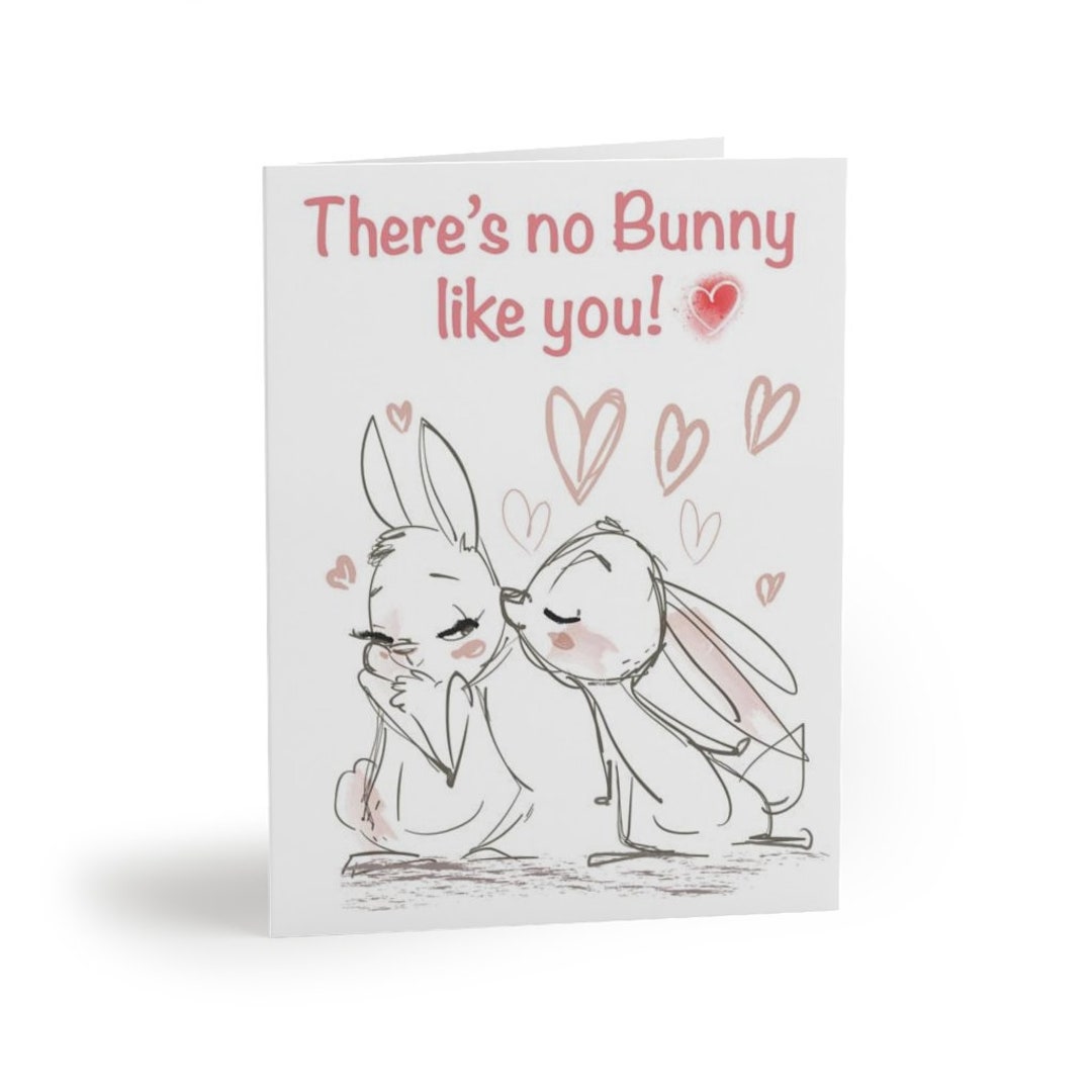 Bunny Rabbit Valentine's Card There's No Bunny Like You Anniversary ...