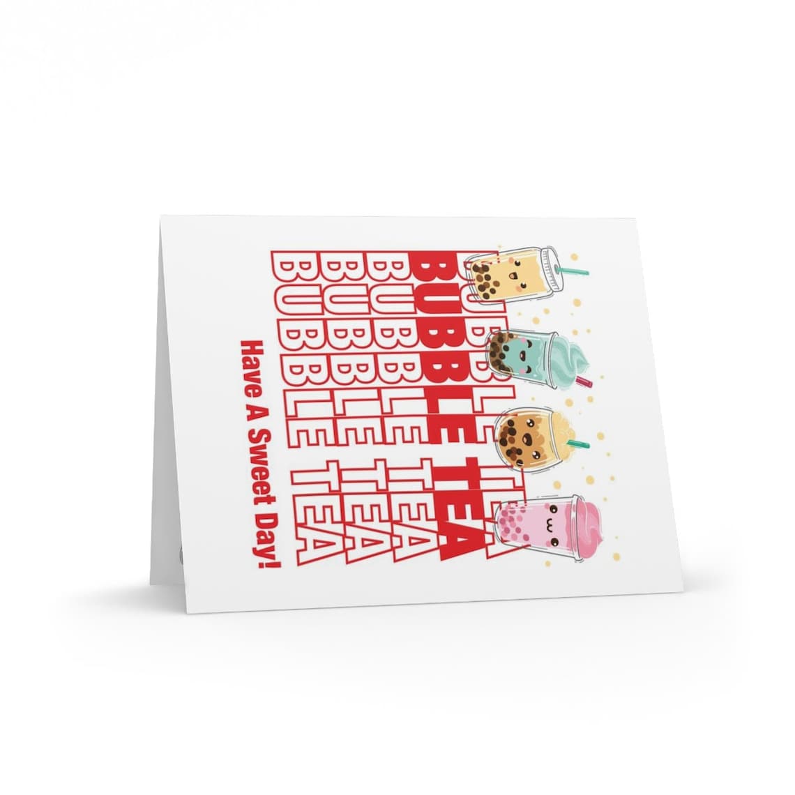 Bubble Tea Greeting Card in Thank You Print Boba Milk Tea - Etsy