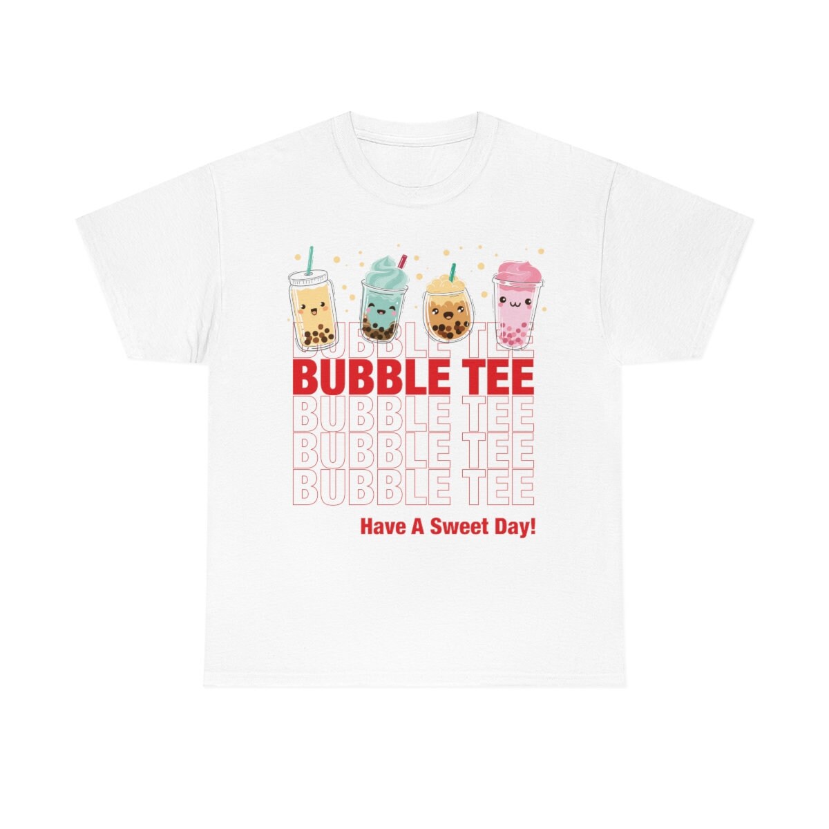 Bubble Tea Tee Shirt in Thank You Print and Best Teas Print in - Etsy