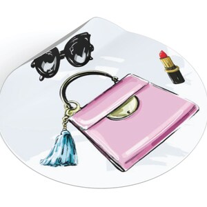 Handbag Pink Purse Stickers - Shoes Stickers Pink Red Handbag Sticker ...