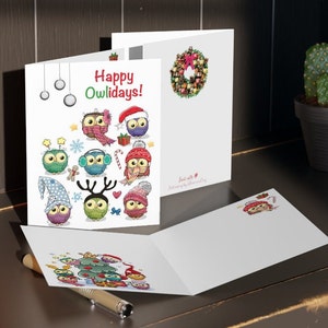 Owl Christmas Card - Etsy