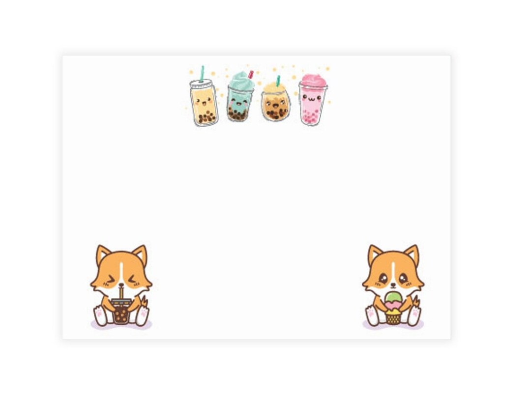 Bubble Tea Stationery Letter Writing Paper | With Boba Tea Stickers and ...