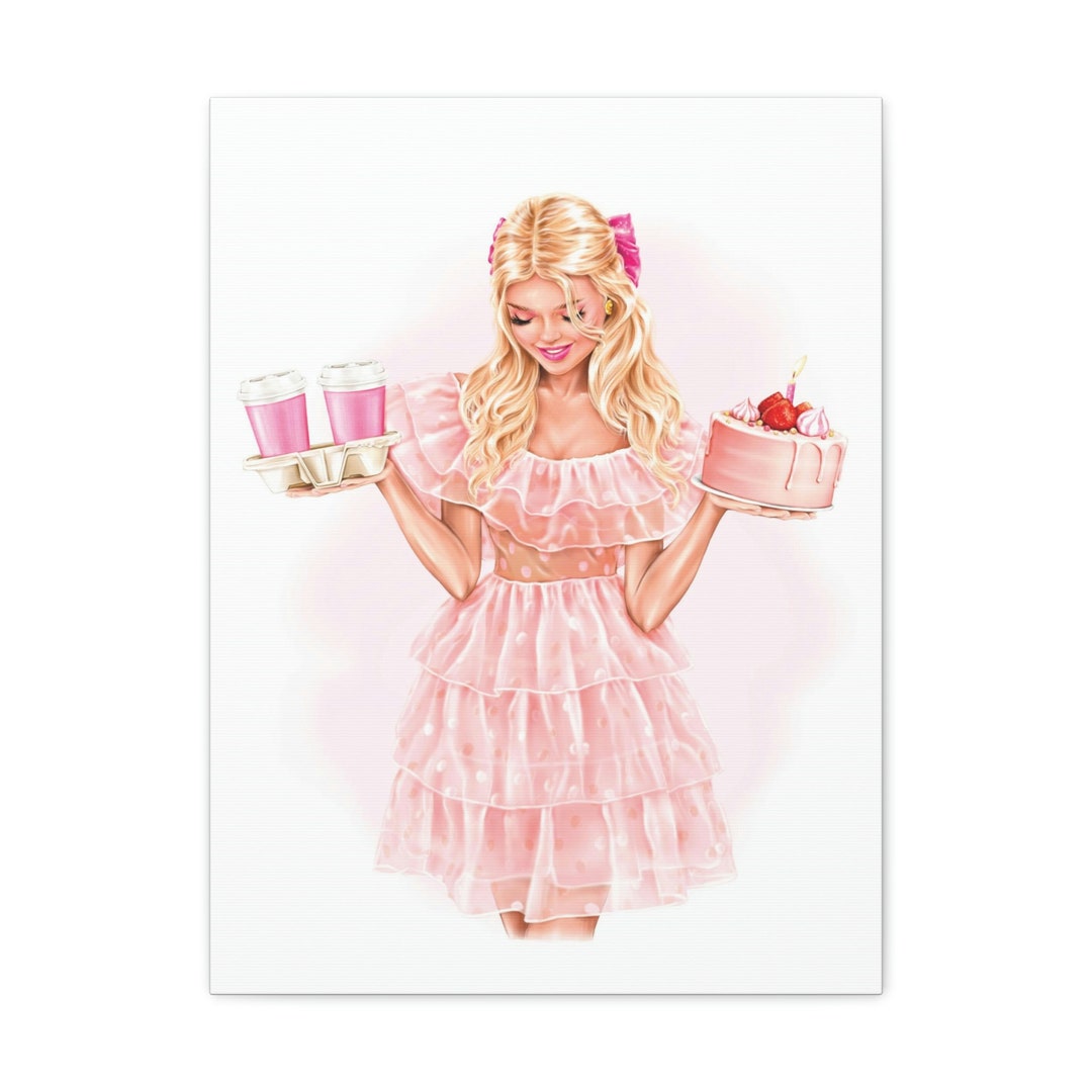 Fashion Birthday Girl Art Print With Canvas Print Backing - Ready to ...
